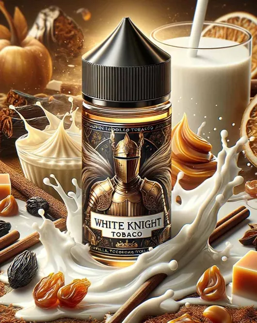 White Knight E Liquid - Vanilla, Dairy Milk, Caramel & Tobacco