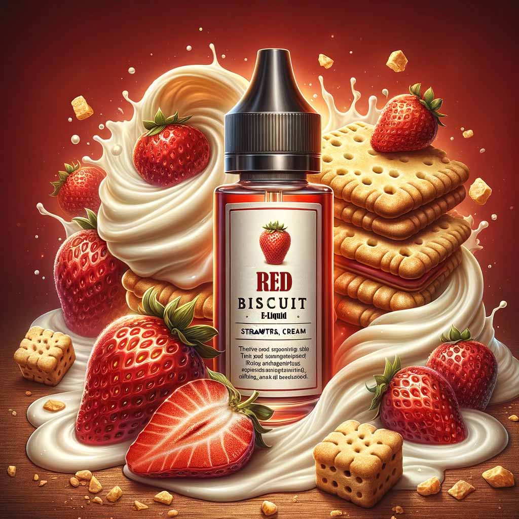Red Biscuit E Liquid - Strawberry, Sweet Cream & Biscuit