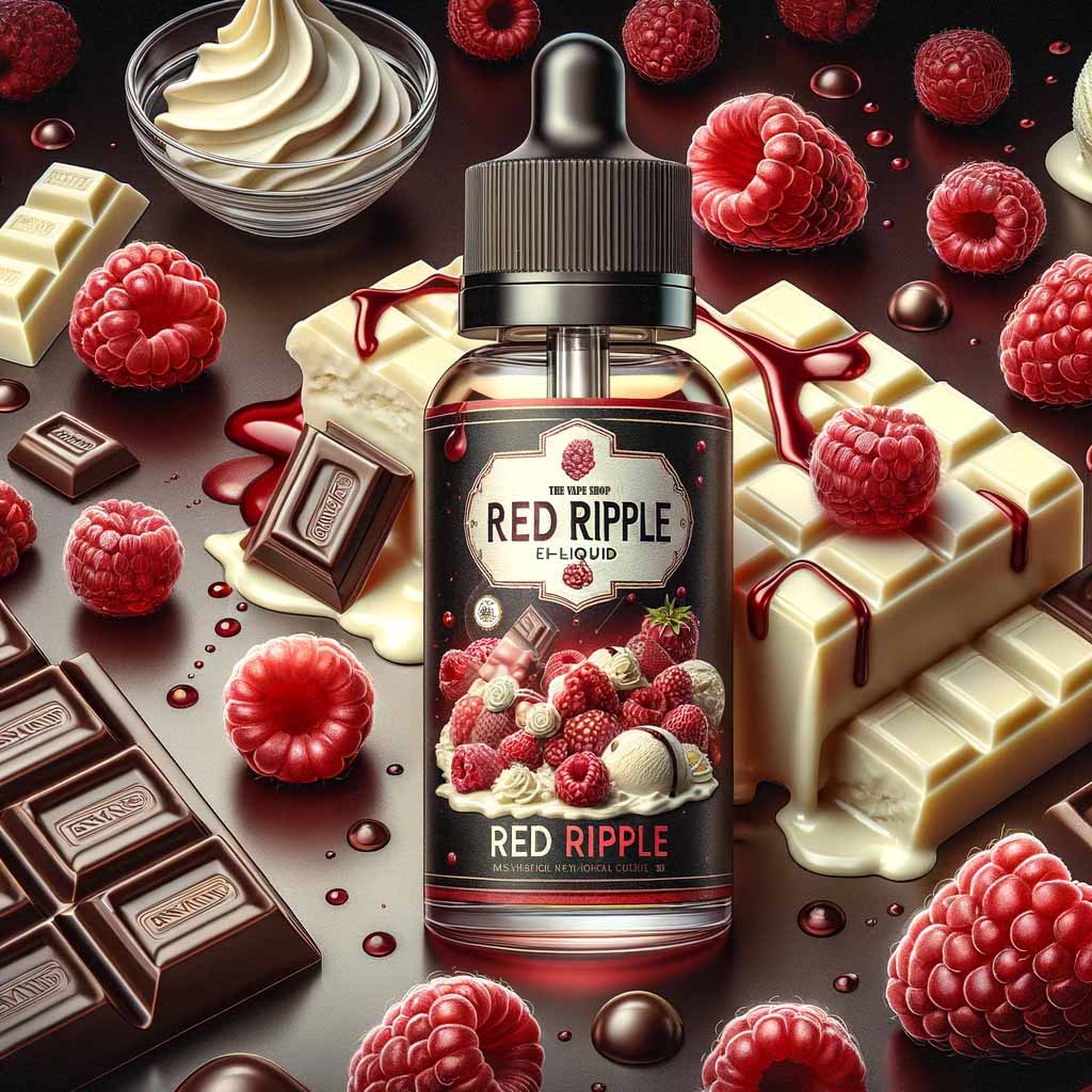Red Ripple E Liquid - White Chocolate, Ice Cream & Raspberry