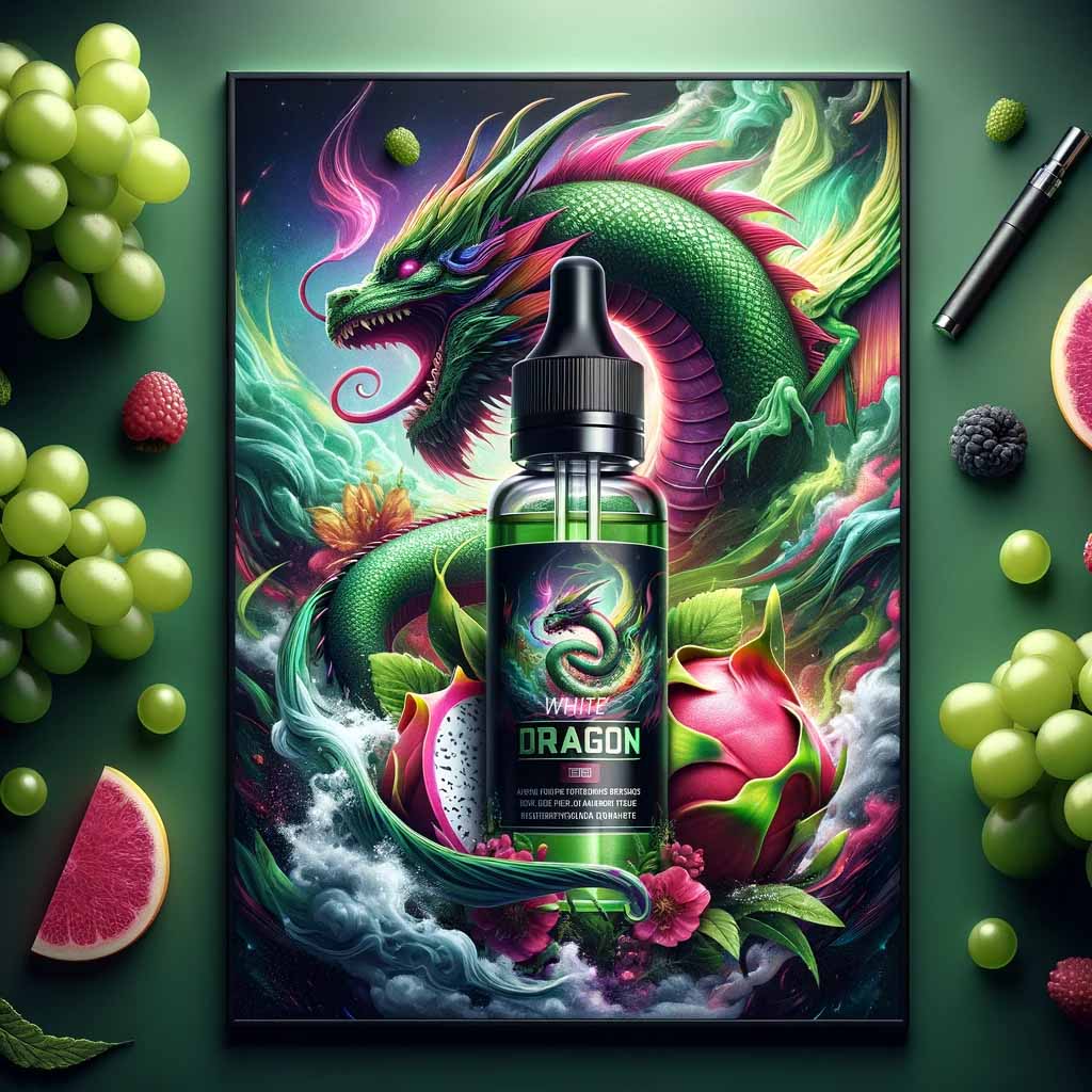 White Dragon E Liquid - Grape, Dragon Fruit, Subtle Menthol & Aniseed